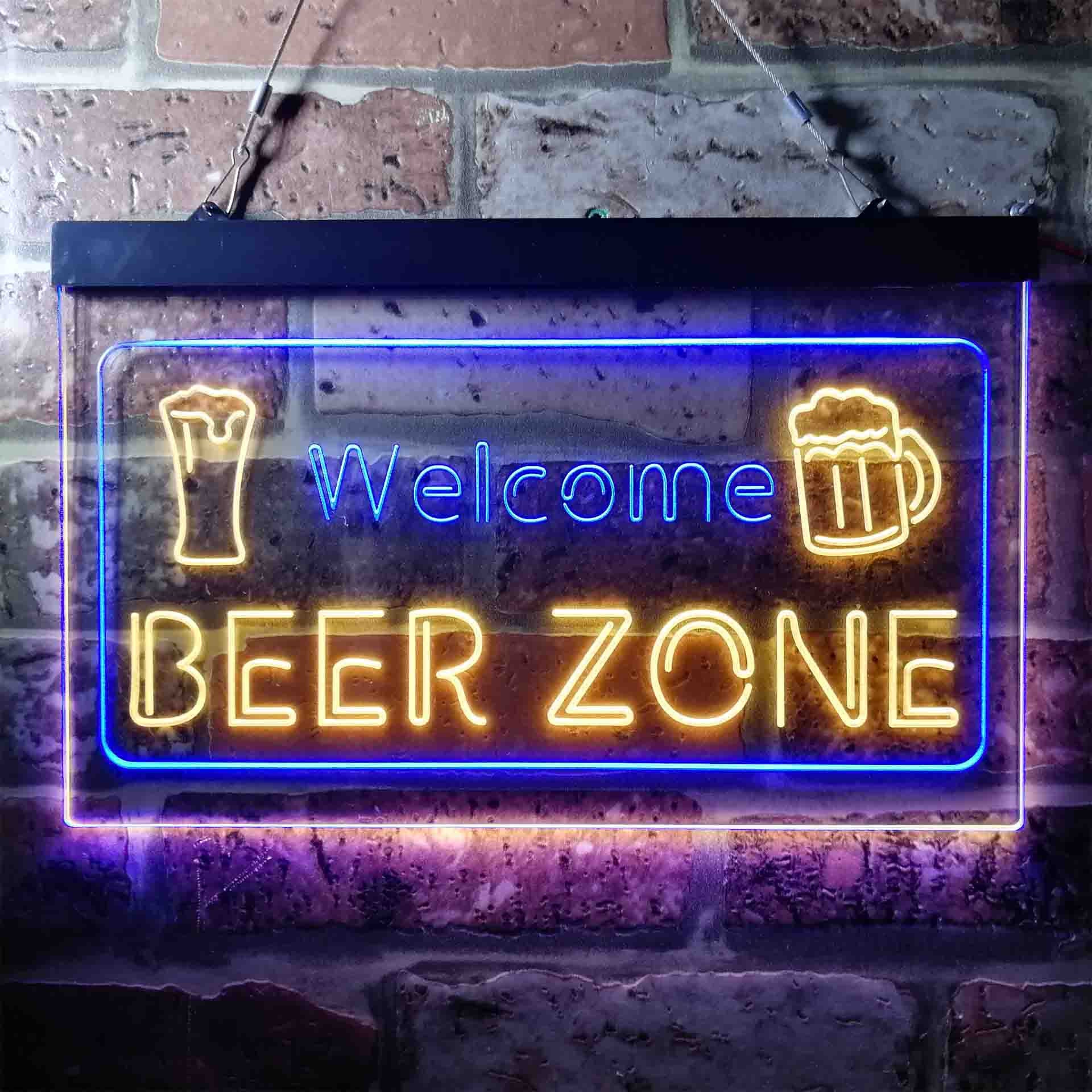 Welcome Beer Zone Bar Club Dual Color LED Neon Sign St6-i3667 | Etsy