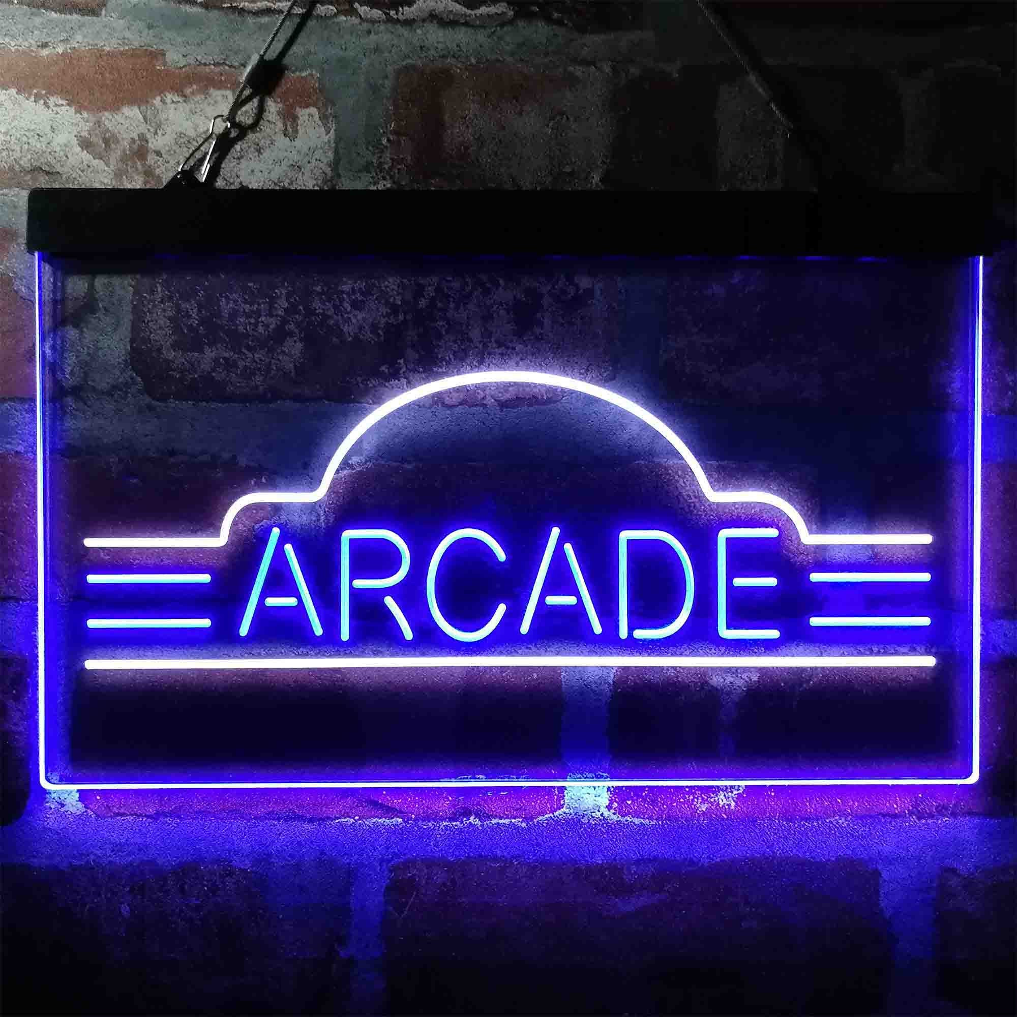 Vintage Arcade Video Games Display Dual Color LED Neon Sign | Etsy