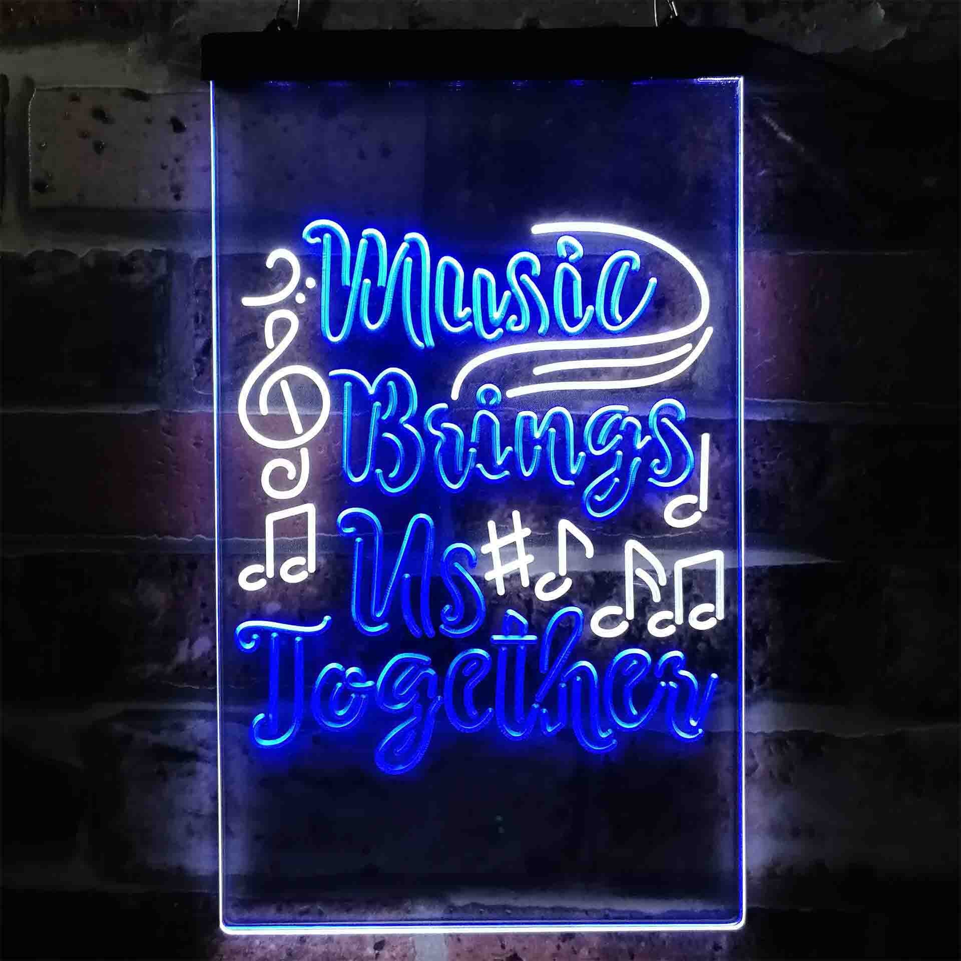Music Bring Us Together Dual Color LED Neon Sign St6-i3872 | Etsy