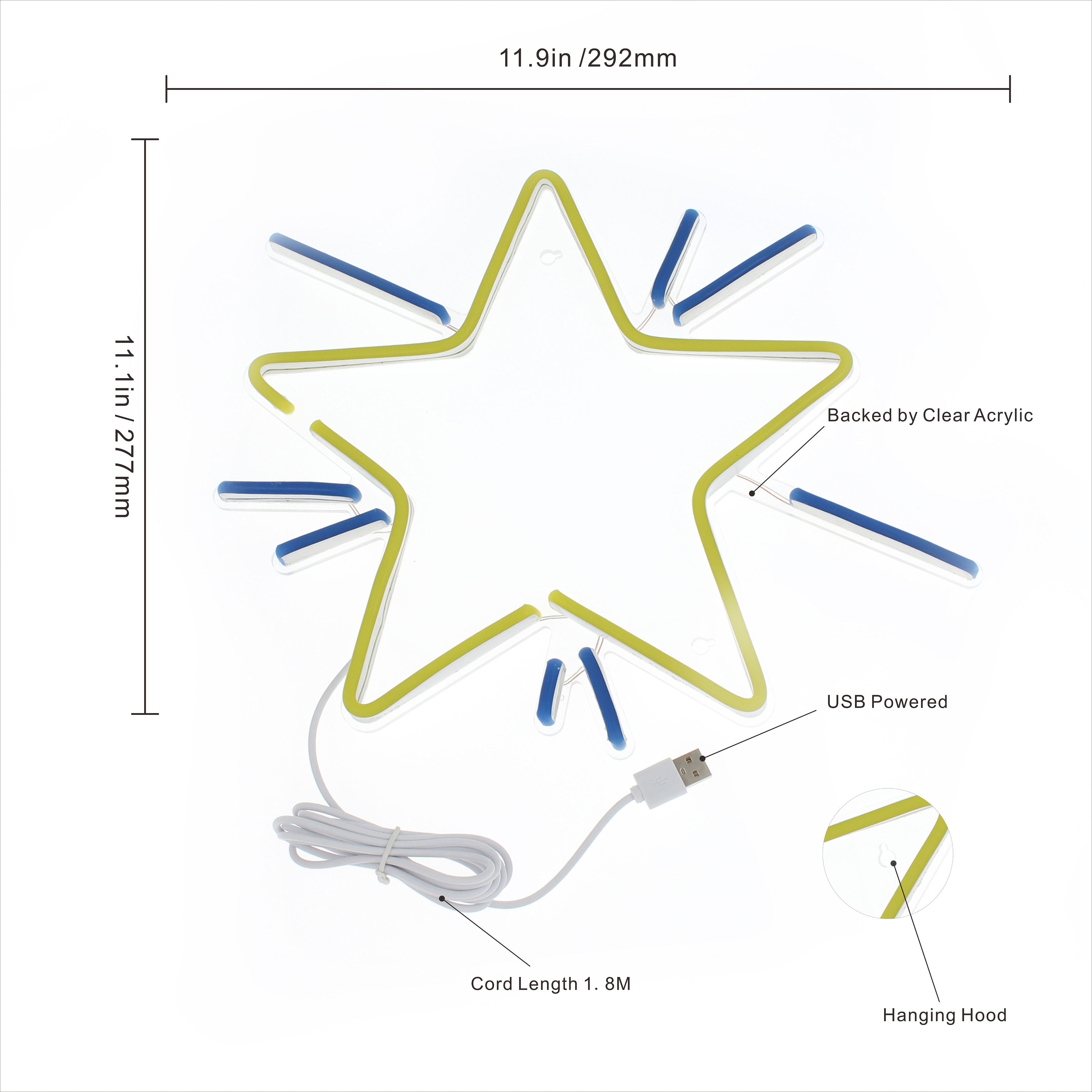 Flashing Star Decoration Flex Silicone LED Neon Sign - Etsy