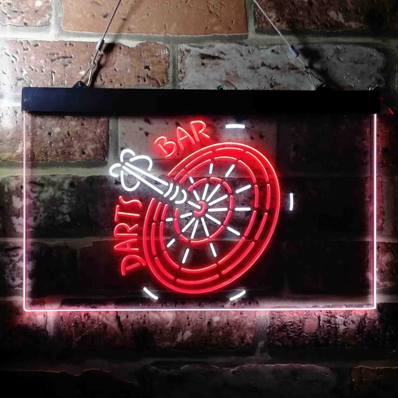 Darts Bar Club Scoreboard Dual Color LED Neon Sign St6-i3682 - Etsy