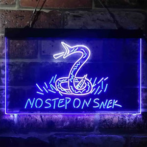 No Step on Snek Gadsden Flag Dual Color LED Neon Sign St6-i3934 - Etsy