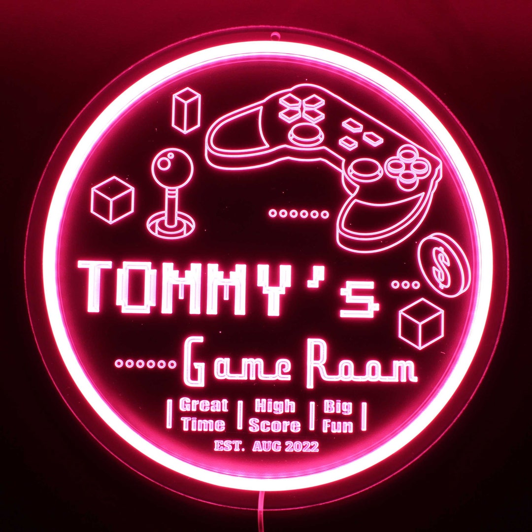 Game Room With Game Controller Kids Decor Ultra-bright Lite LED Neon ...