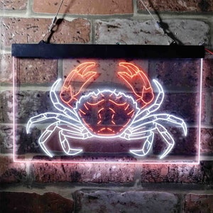 Crab Seafood Ocean Display Dual Color LED Neon Sign St6-i3717 - Etsy