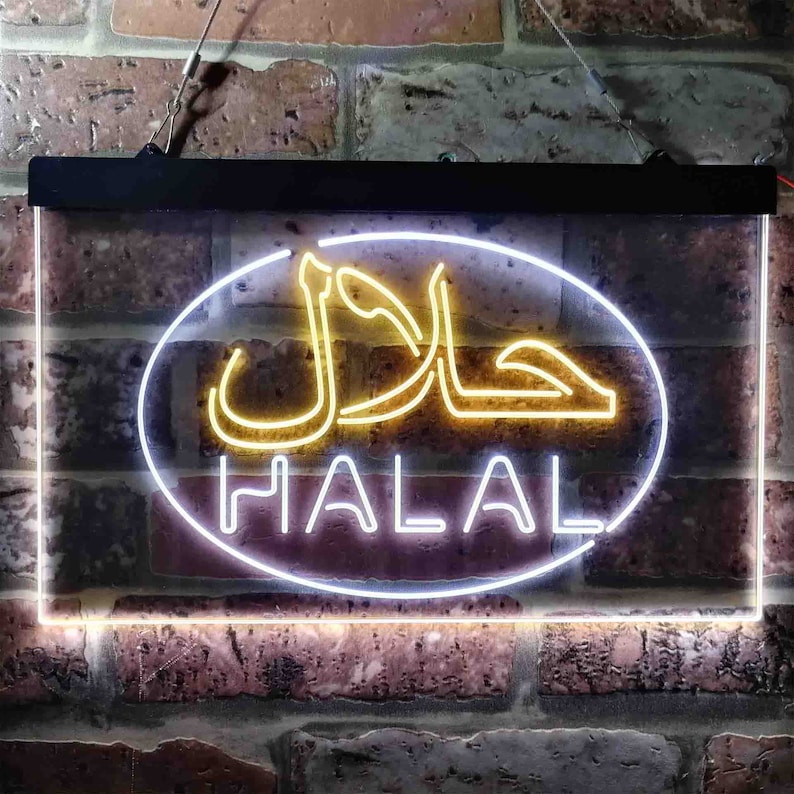Halal Food Arabic Restaurant Dual Color LED Neon Sign St6-i3746 - Etsy ...