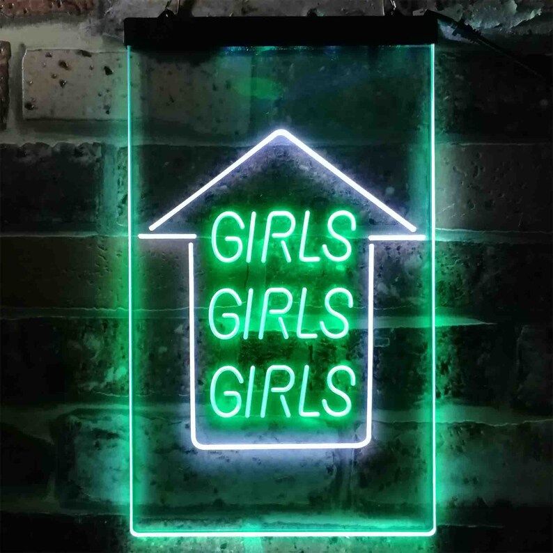 Girls Girls Girls Arrow Room Display Dual Color LED Neon Sign - Etsy