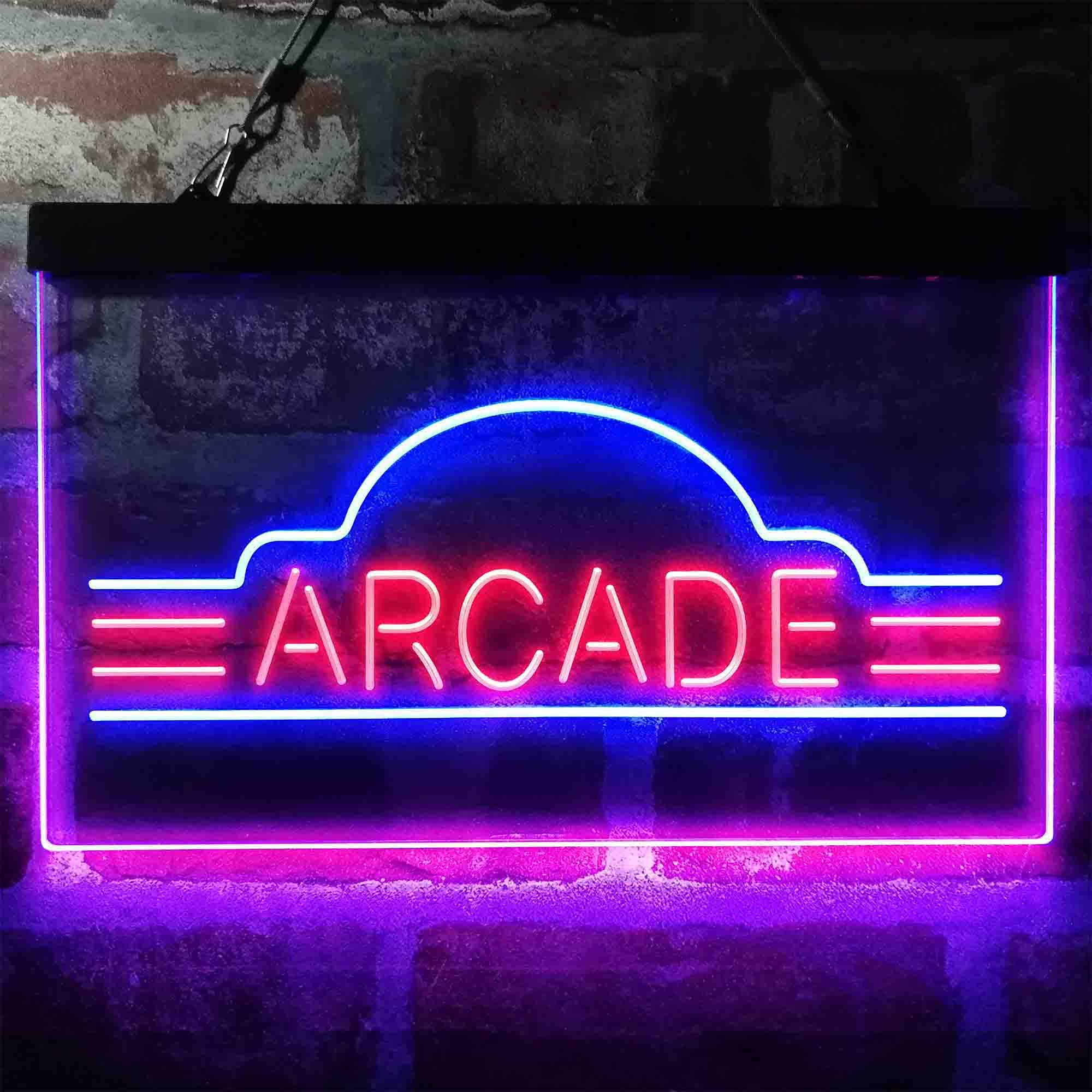 Vintage Arcade Video Games Display Dual Color LED Neon Sign | Etsy