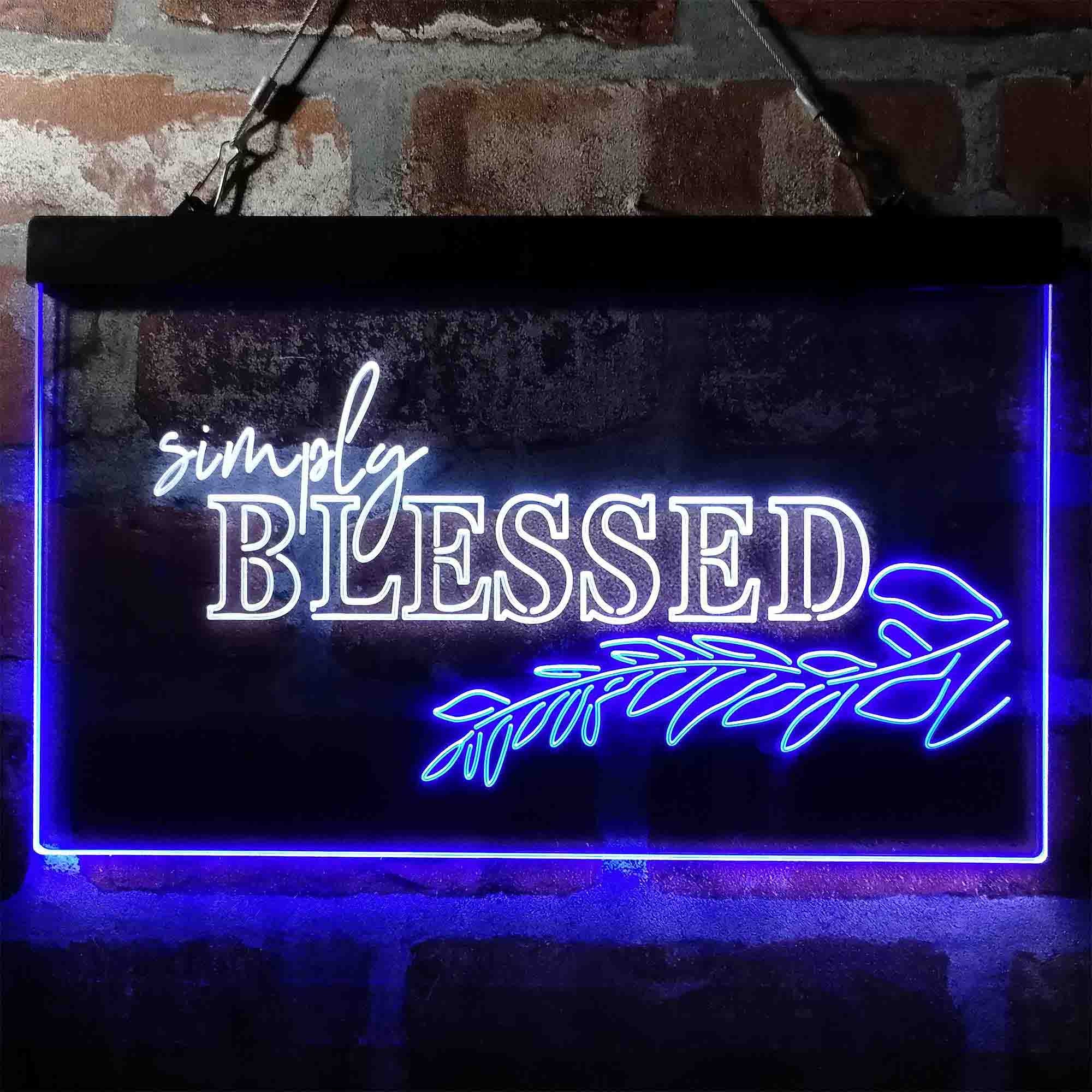 Simple Blessed Natural Display Dual Color LED Neon Sign | Etsy
