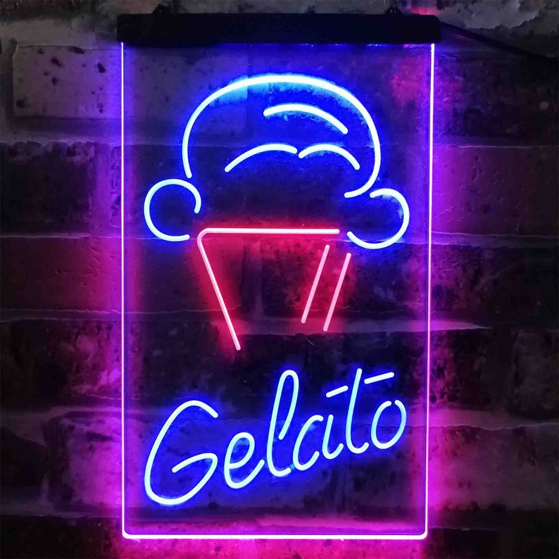 Gelato Ice Cream Shop Dual Color LED Neon Sign St6-i3802 - Etsy