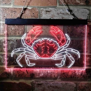 Crab Seafood Ocean Display Dual Color LED Neon Sign St6-i3717 - Etsy