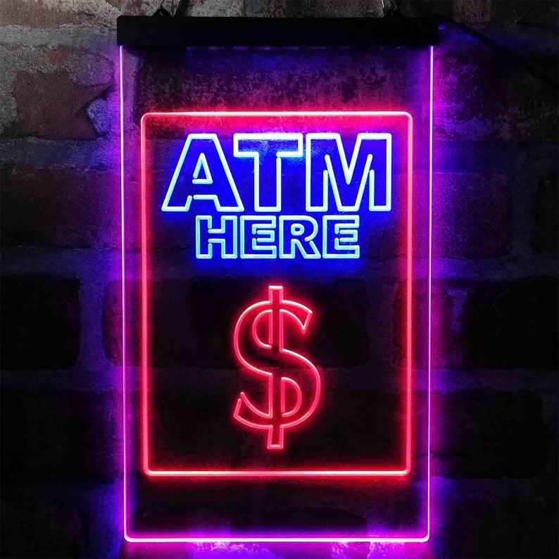 ATM Here Money Signal Dual Color LED Sign St6-i3994 - Etsy