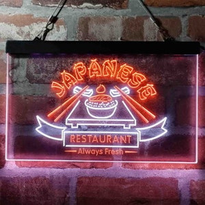 Fresh Japanese Restaurant Food Dual Color LED Neon Sign - Etsy