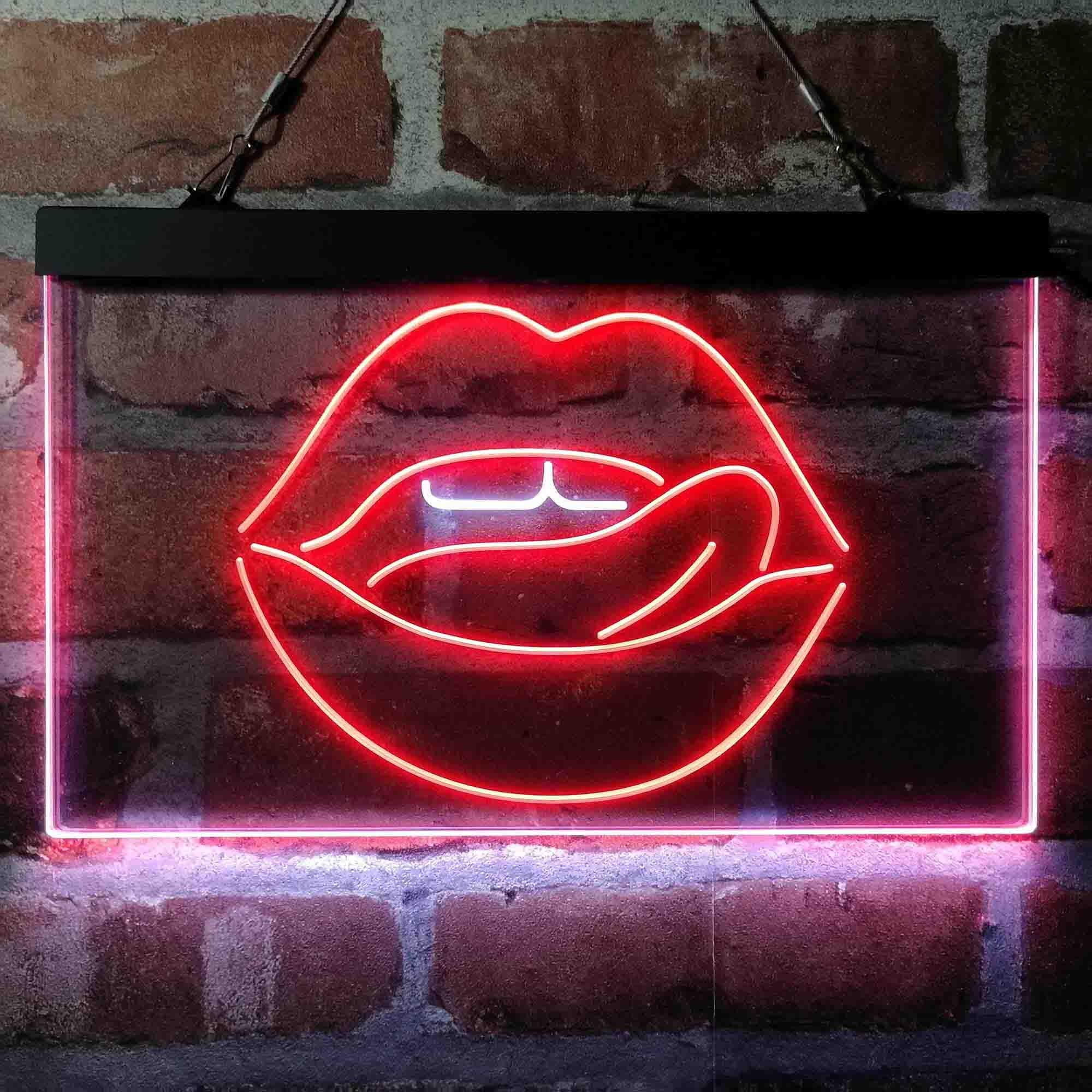 Licking lips Mouth Sexy Dual Color LED Neon Sign st6-i4058 | Etsy