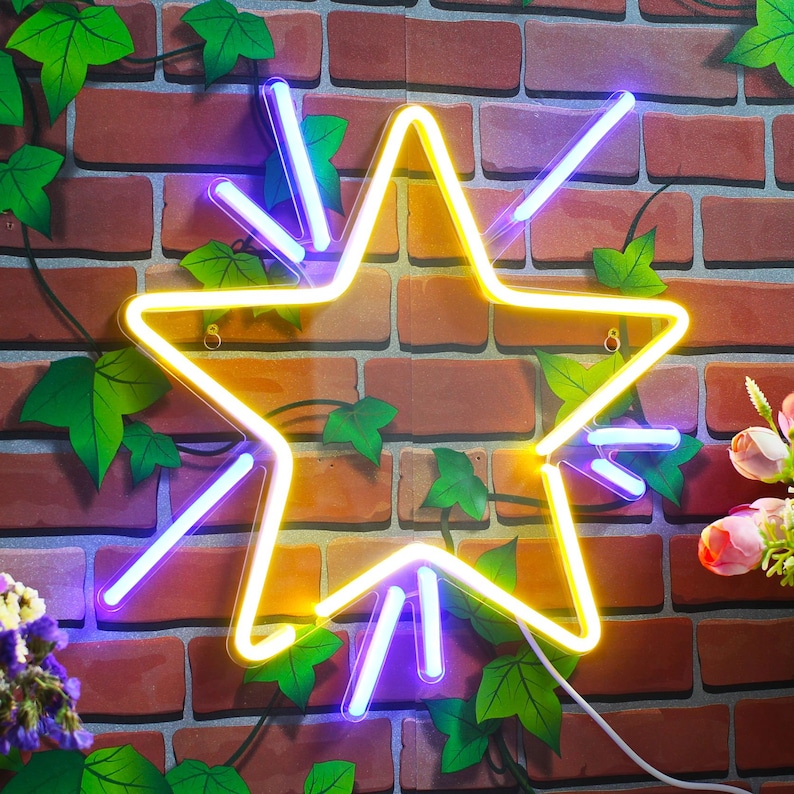 Flashing Star Decoration Flex Silicone LED Neon Sign - Etsy