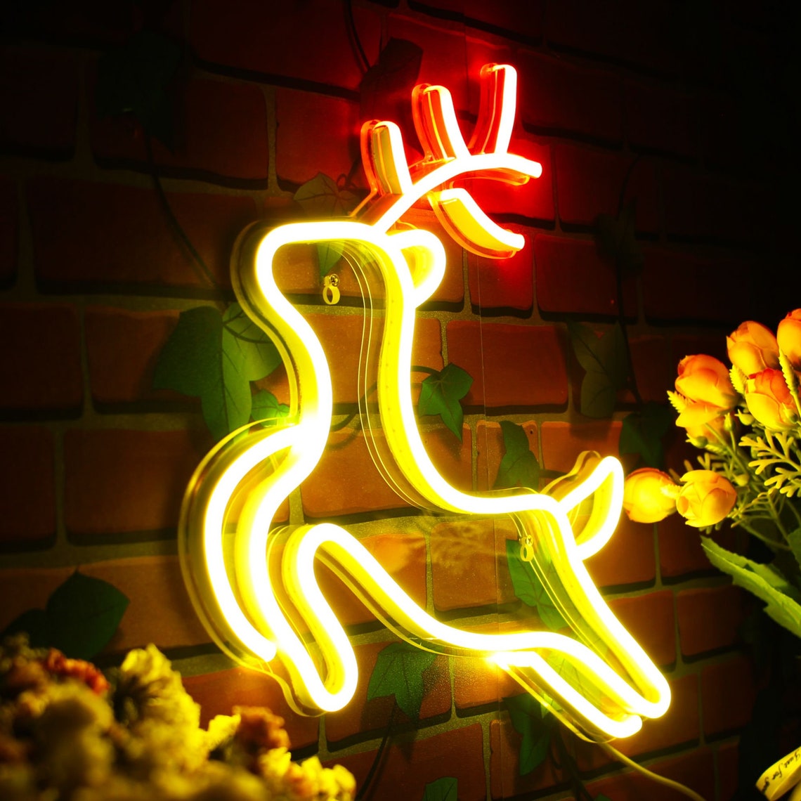 Deer Decoration Flex Silicone LED Neon Sign St16-fnu0182 - Etsy