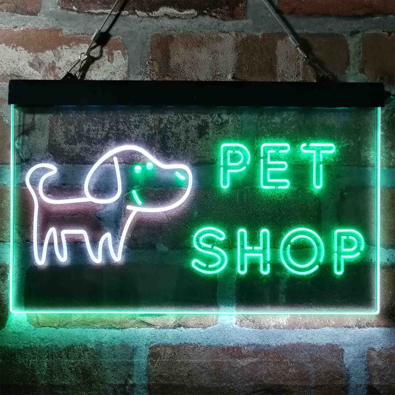 Pet Shop Dog Cat Animals Dual Color LED Neon Sign St6-i3990 - Etsy