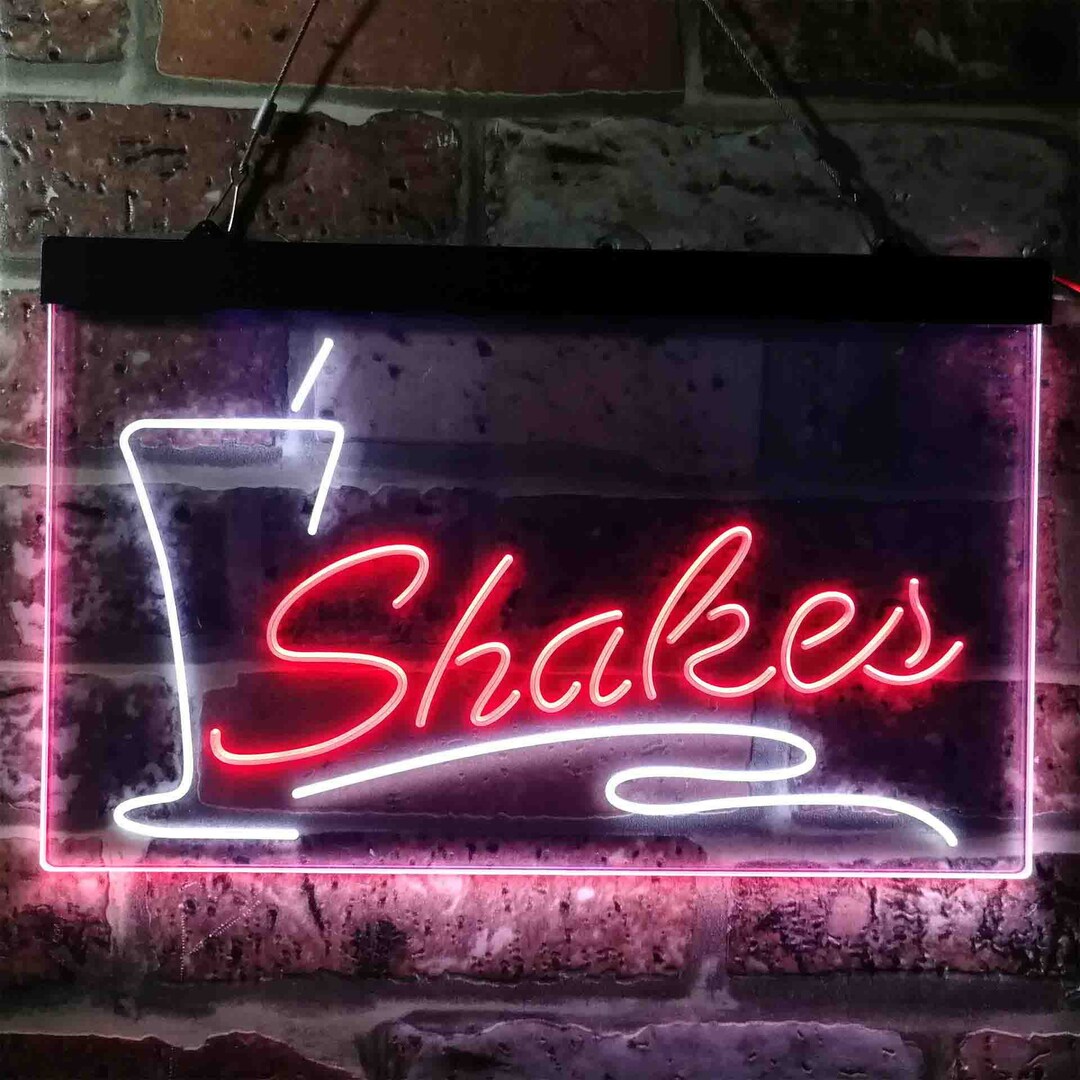 Shakes Drink CafÃ© Display Dual Color LED Neon Sign St6-i3752 - Etsy