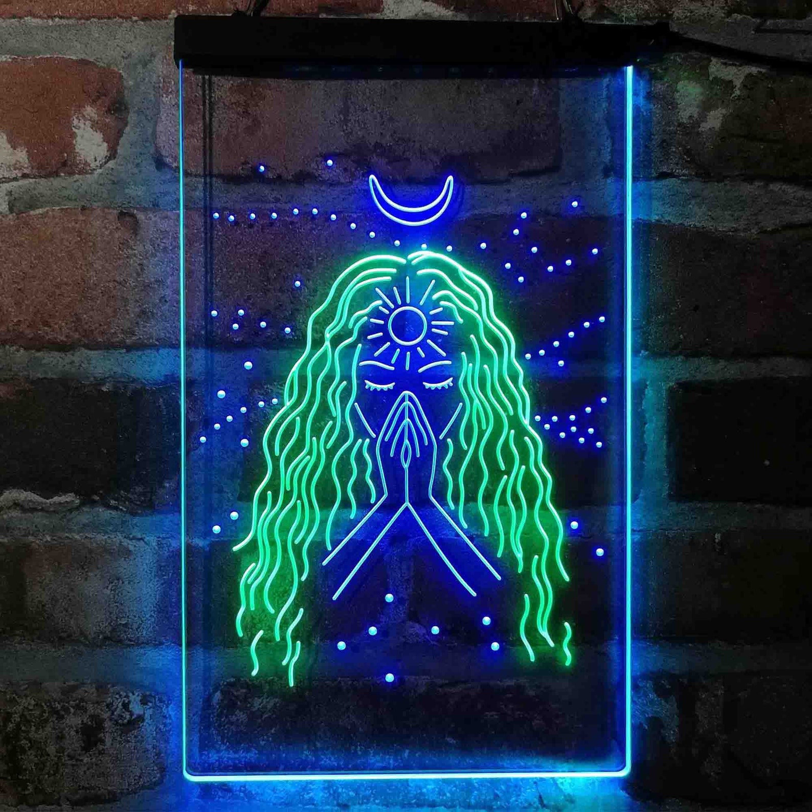 Psychic Girl Moon Star Bedroom Decoration Dual Color LED Sign | Etsy