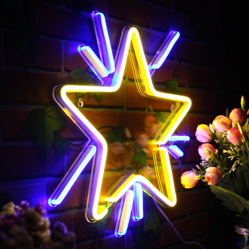 Flashing Star Decoration Flex Silicone LED Neon Sign - Etsy