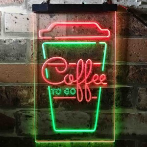 Coffee To Go Shop Display Dual Color LED Neon Sign st6-i3707 | Etsy