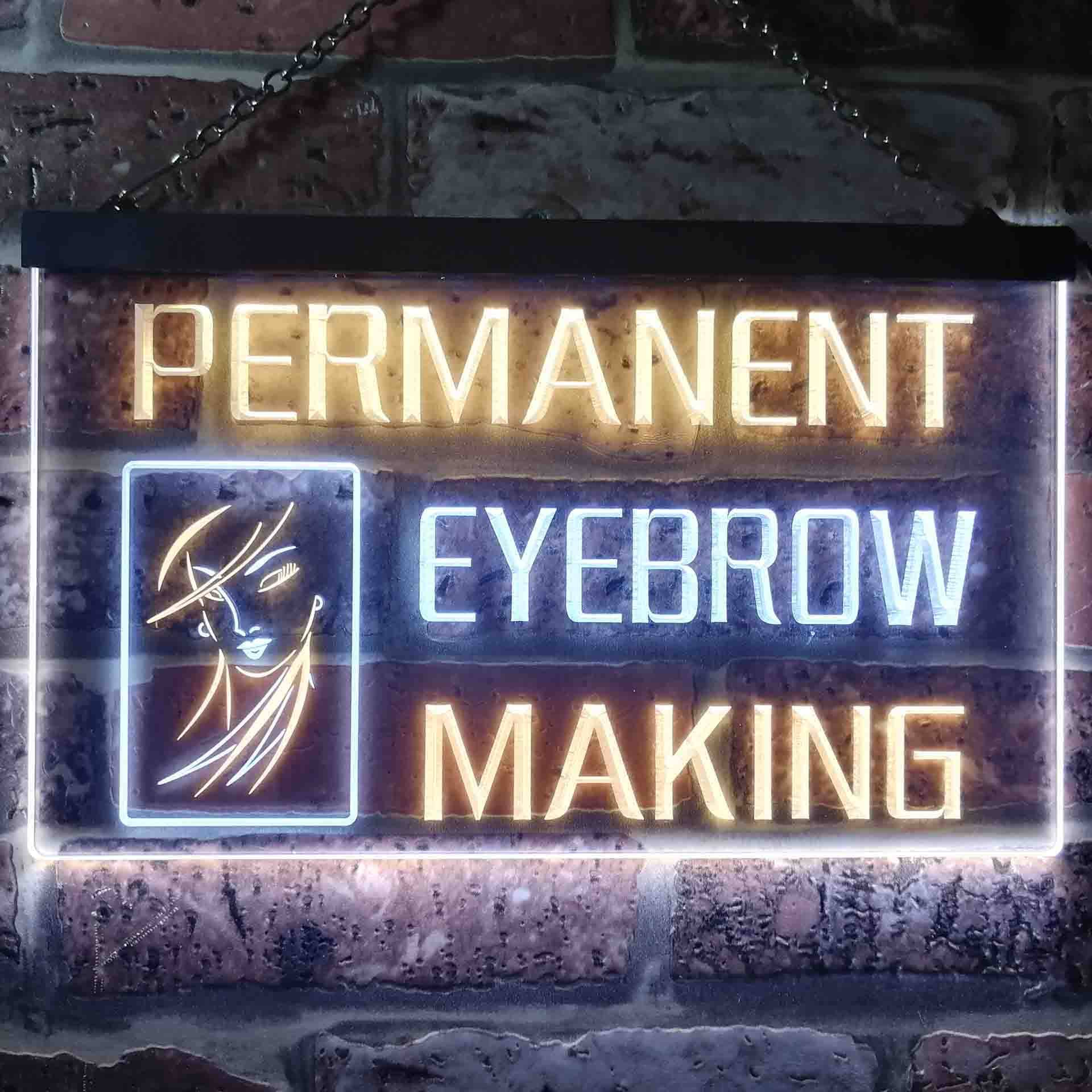 Permanent Eyebrow Making Beauty Salon Dual Color LED Neon Sign | Etsy