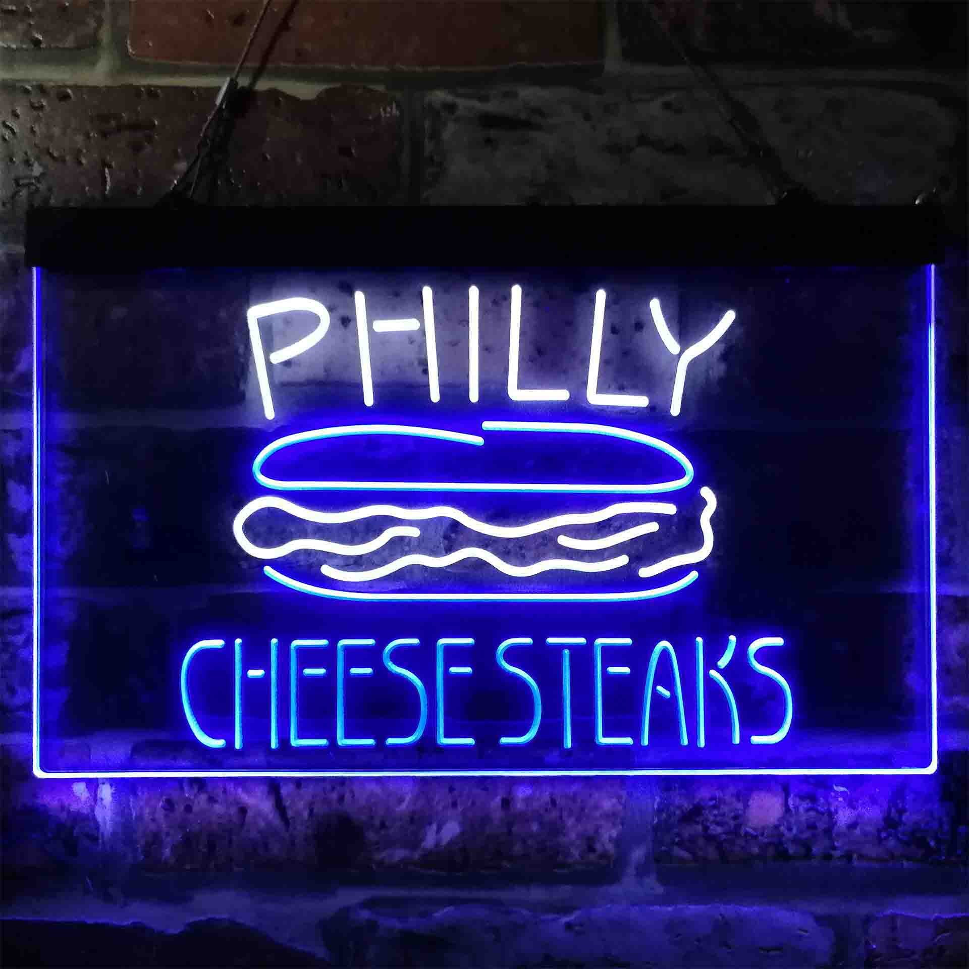 Philly Cheese Steaks CafÃ© Dual Color LED Neon Sign st6-i3850 | Etsy