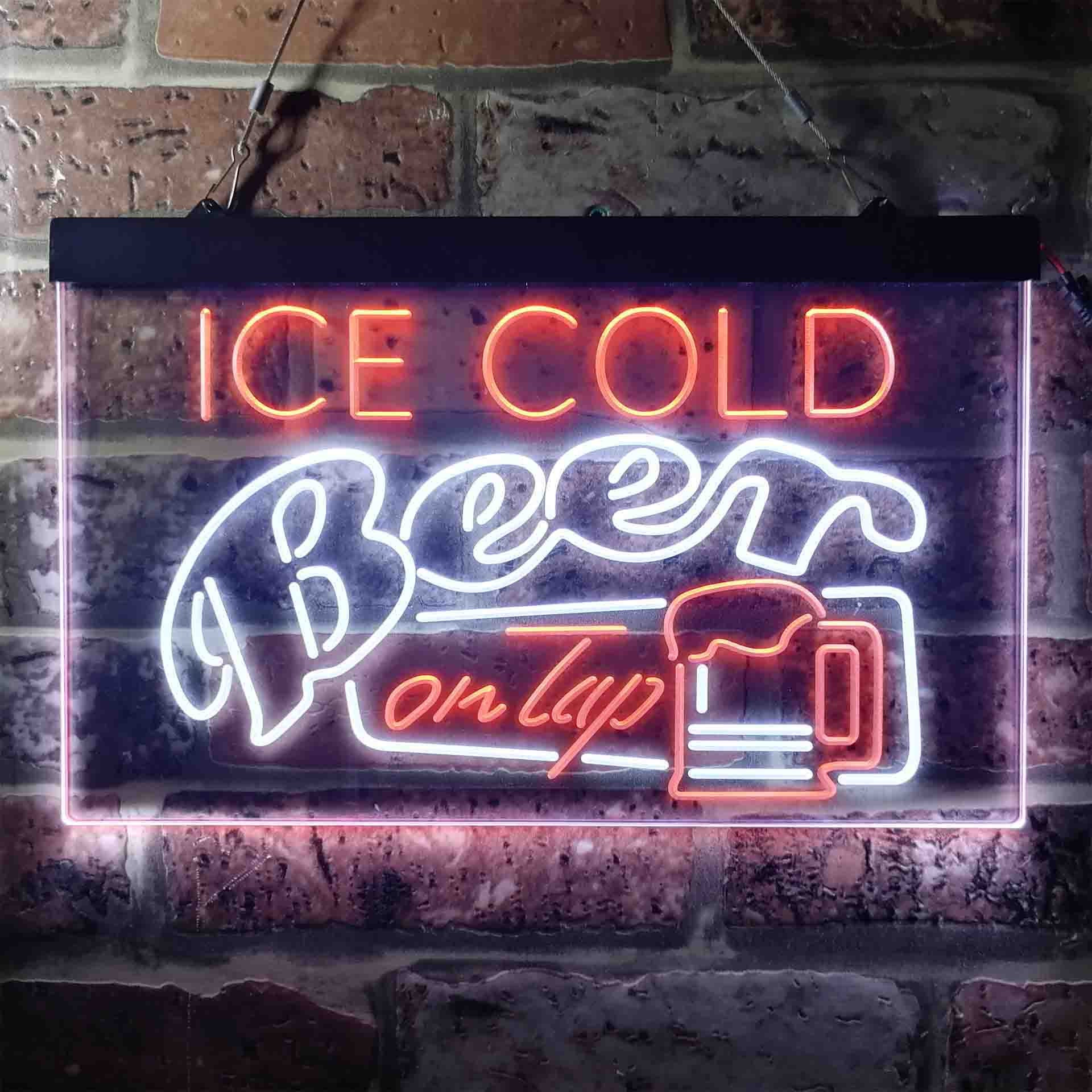 Ice Cold Beer on Tap Bar Dual Color LED Neon Sign St6-i3638 | Etsy