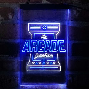 The Arcade Game Room Console Dual Color LED Sign St6-i4135 - Etsy