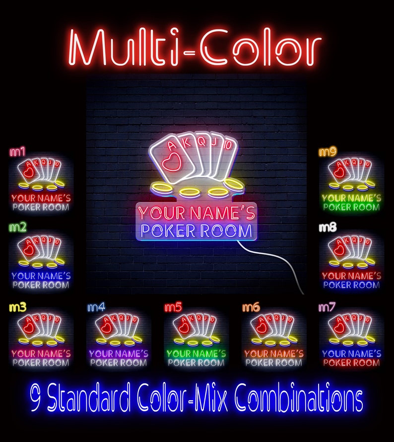 Name Personalized Poker Room Casino Extra-large Ultra-bright LED Neon ...