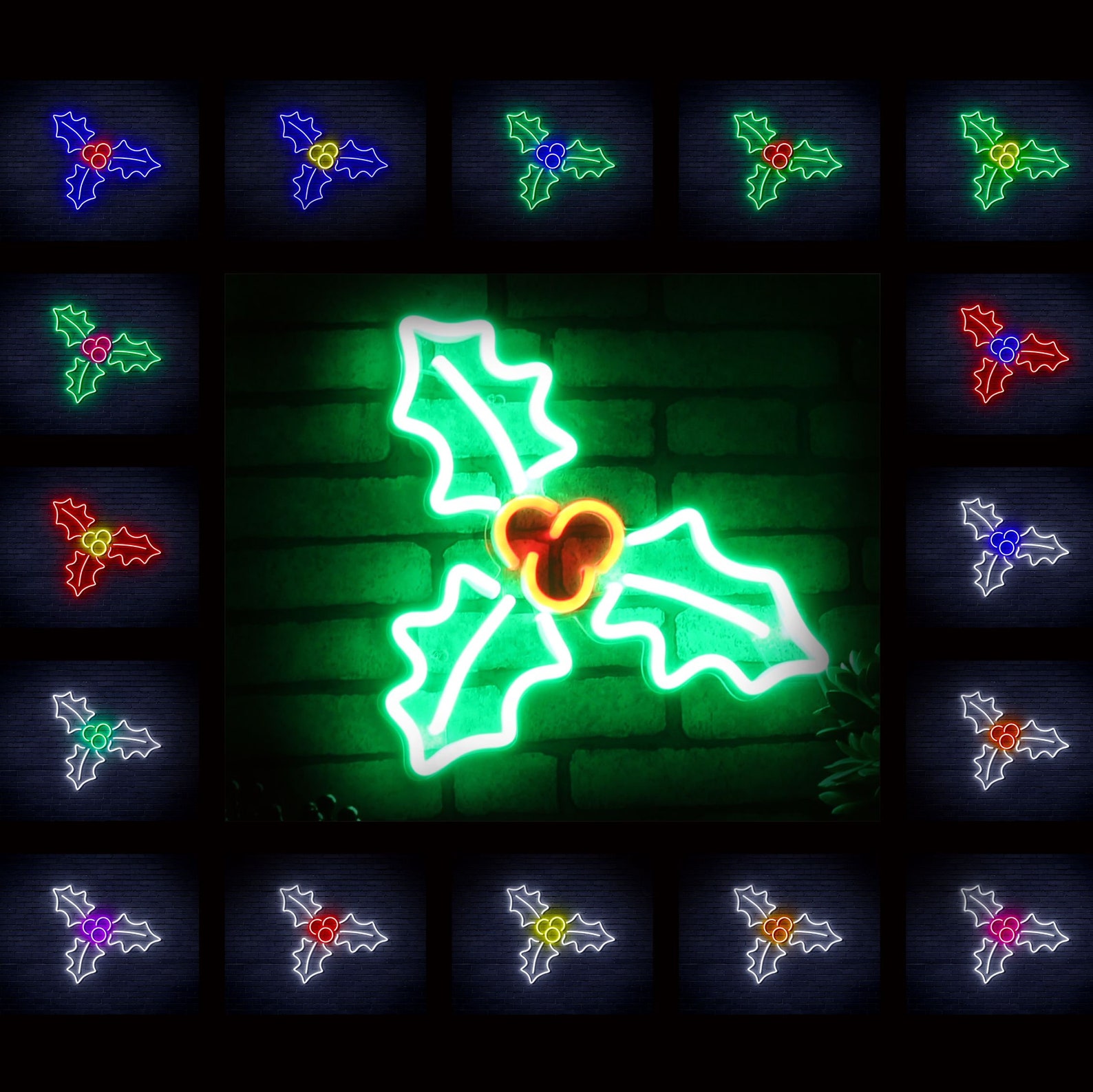 Christmas Holly Flex Silicone LED Neon Sign St6-fnu0158 - Etsy