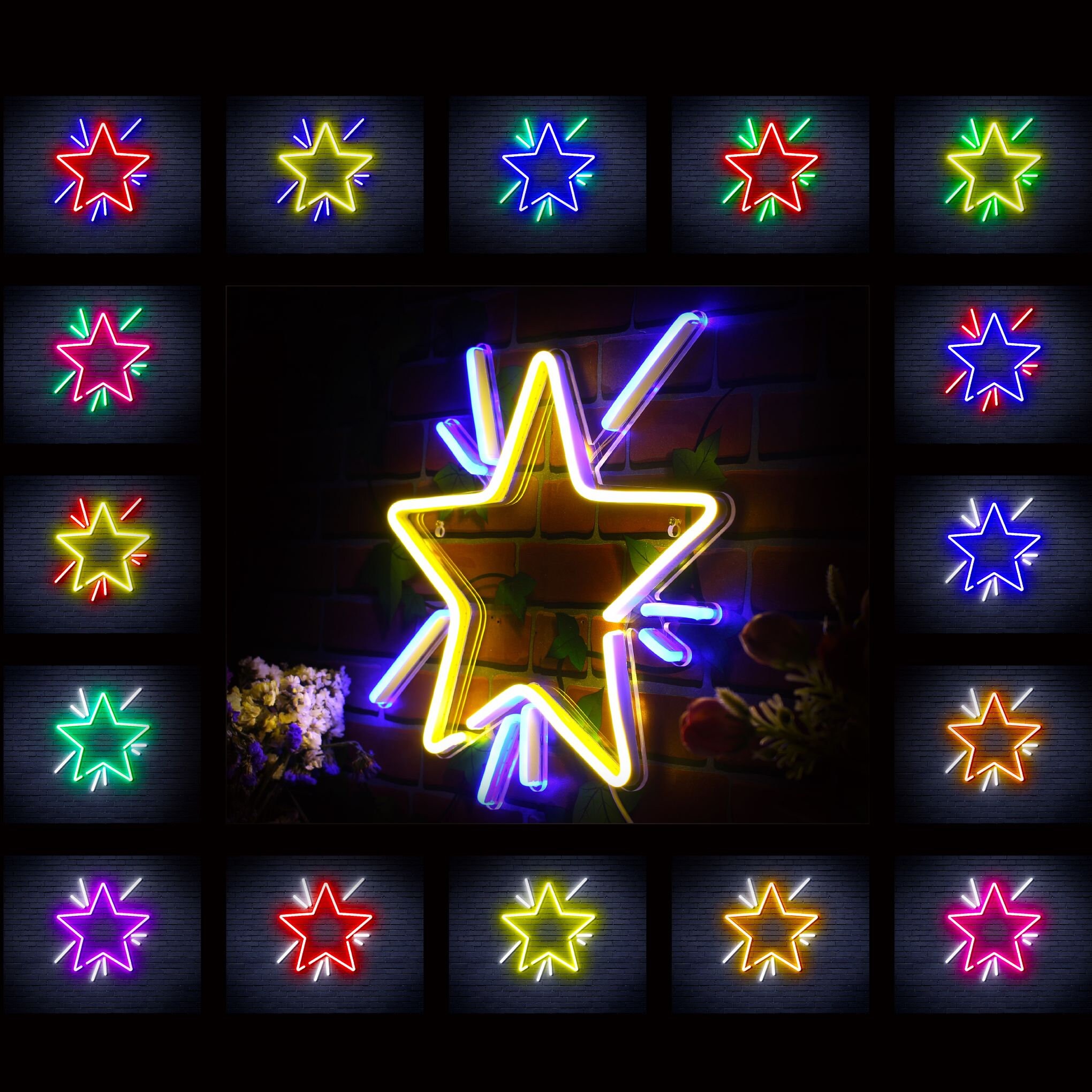 Flashing Star Decoration Flex Silicone LED Neon Sign - Etsy