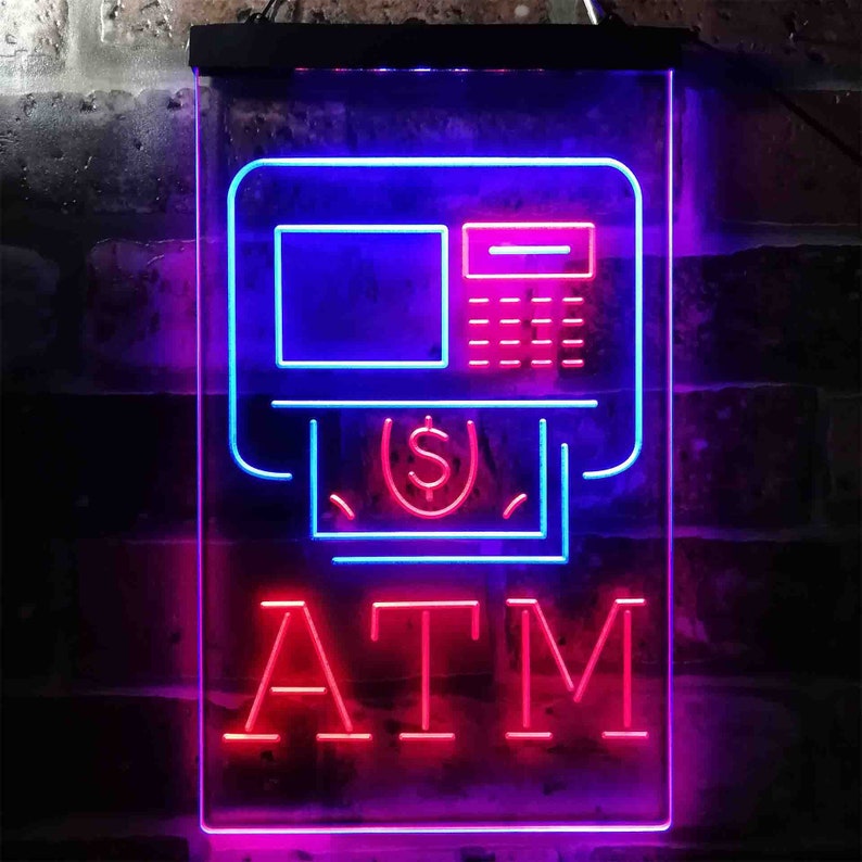 ATM Machine Money Withdraw Inside Dual Color LED Sign St6-i3956 - Etsy