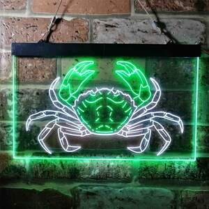 Crab Seafood Ocean Display Dual Color LED Neon Sign St6-i3717 - Etsy