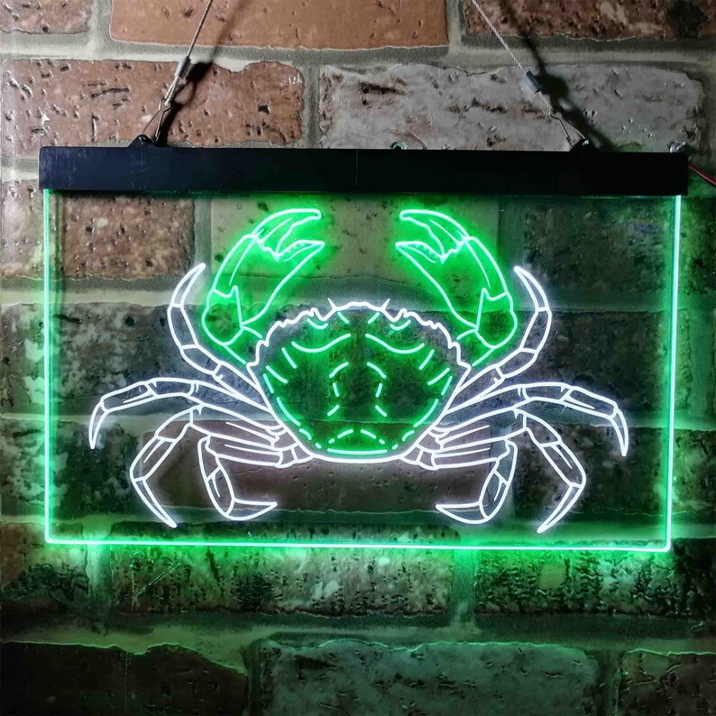 Crab Seafood Ocean Display Dual Color LED Neon Sign St6-i3717 - Etsy