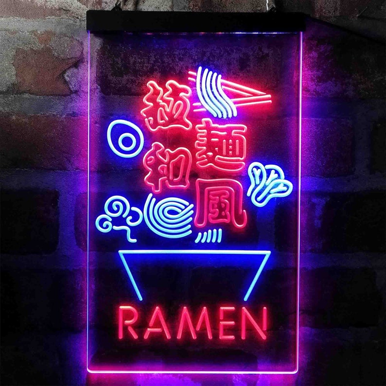 Ramen Bowl Japanese Style Dual Color LED Sign St6-i3970 - Etsy