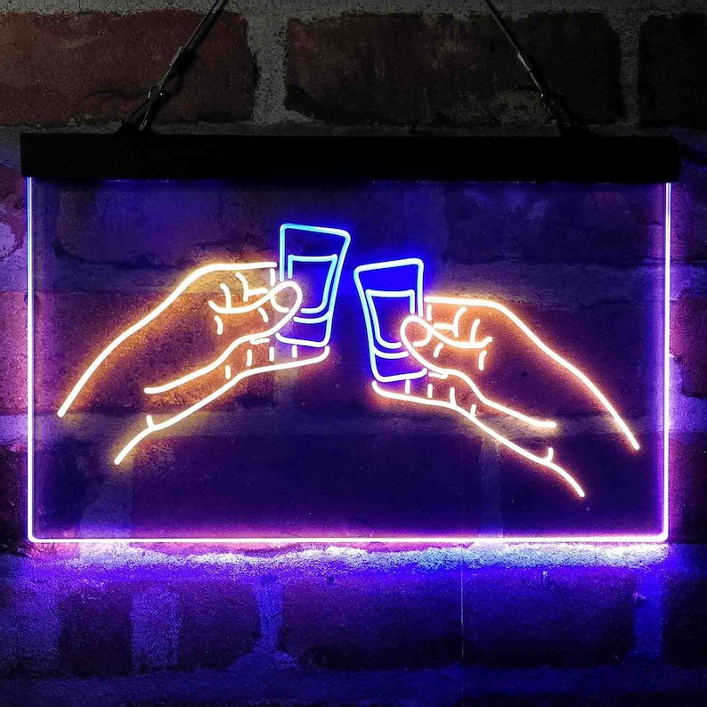 Vodka Shots Cheers Friends Dual Color LED Neon Sign St6-i4068 - Etsy