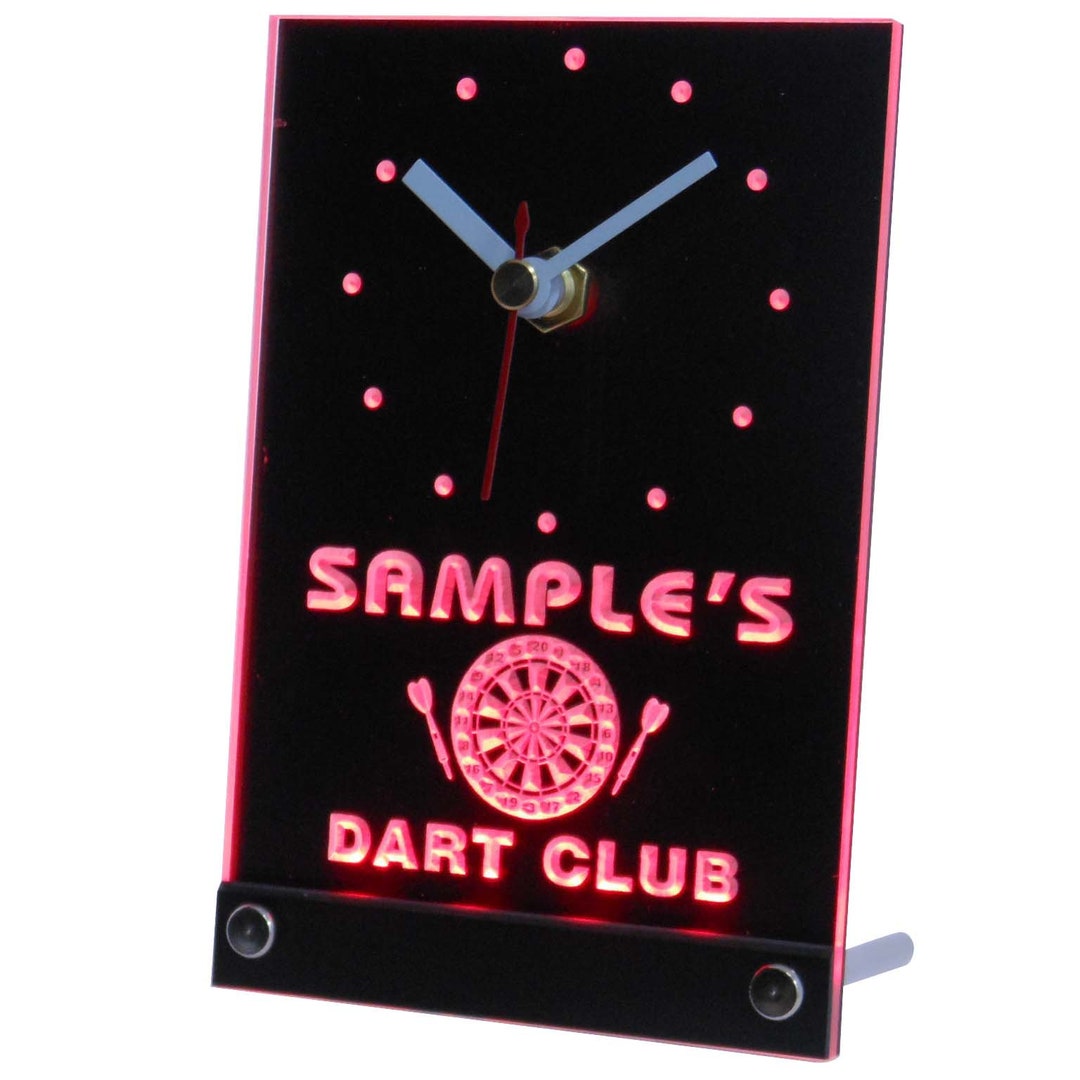 Personalized Custom Dart Club Bar Beer Neon Led Table Clock Tncts-tm - Etsy