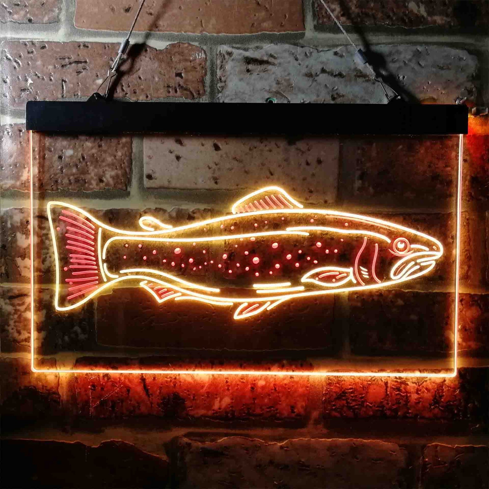 Trout Fish Garage Man Cave Dual Color LED Neon Sign st6-i3728 | Etsy