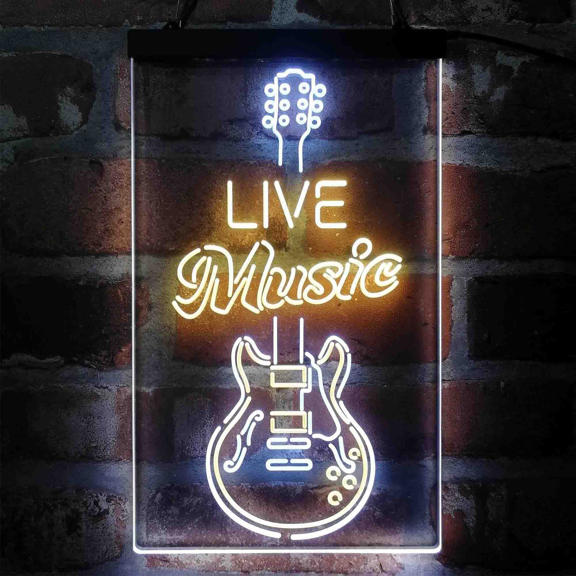 Live Music Electronic Guitar Lounge Dual Color LED Sign St6-i4089 - Etsy