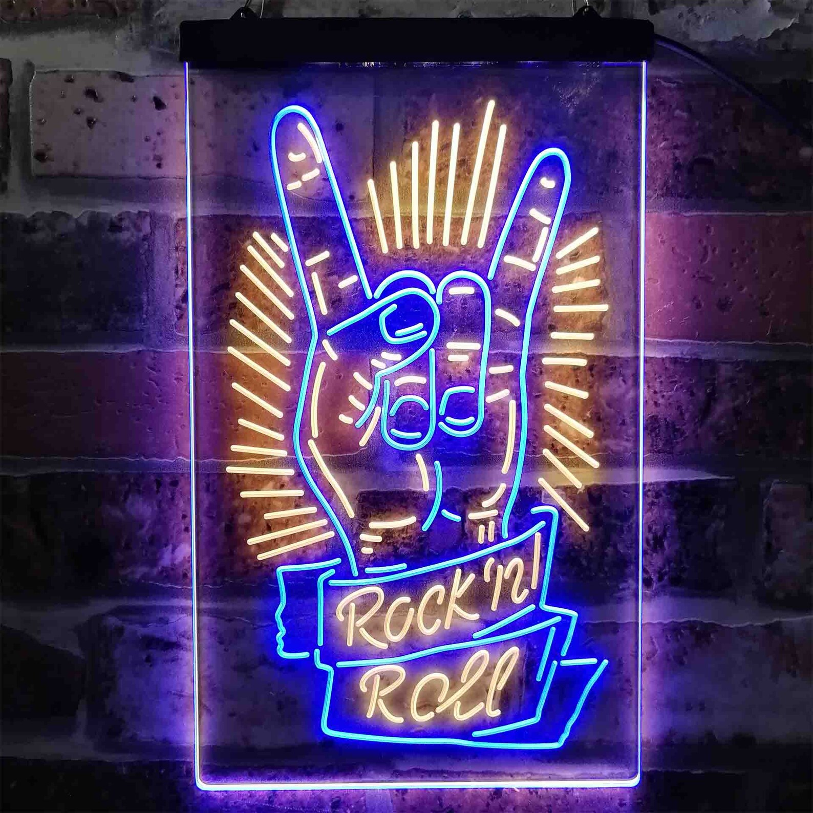 Rock N Roll Hand Metal Music Dual Color LED Sign St6-i3900 - Etsy