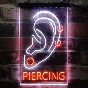 Ear Piercing Display Tattoo Shop Dual Color LED Sign St6-i3880 - Etsy