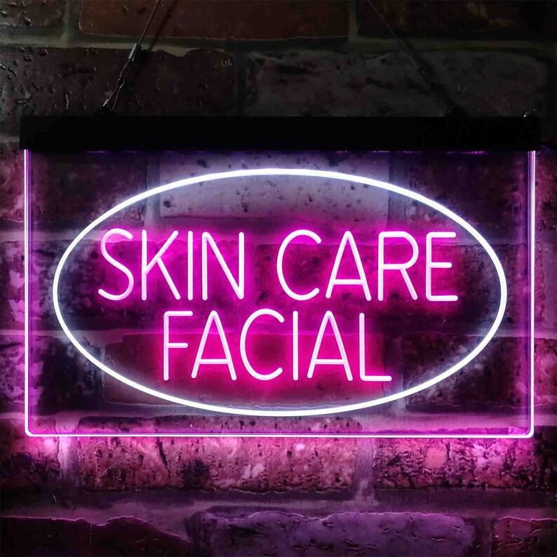 Skin Care Facial Dual Color Led Neon Sign St6 I3859 Etsy