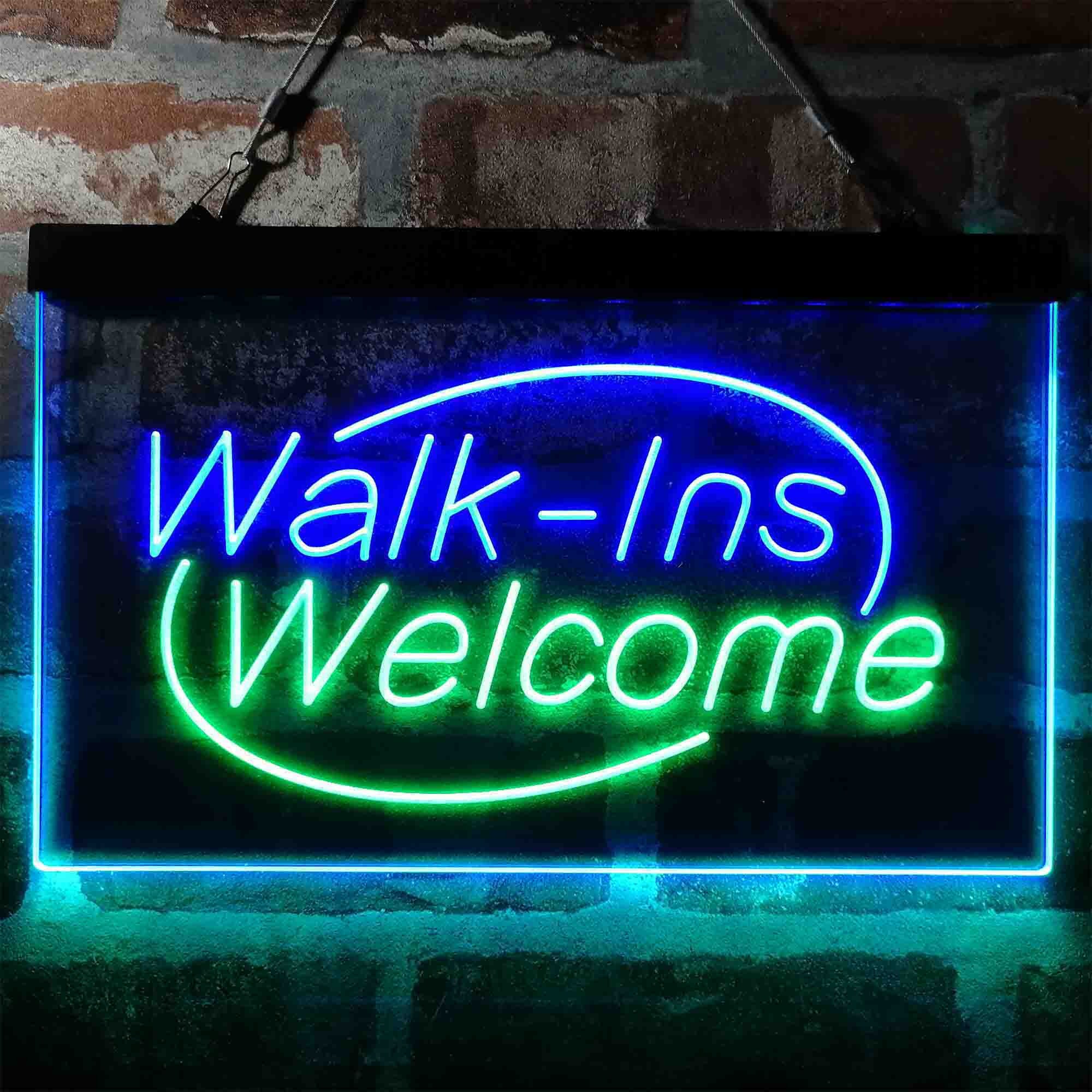 Walk-Ins Welcome Display Shop Dual Color LED Neon Sign | Etsy