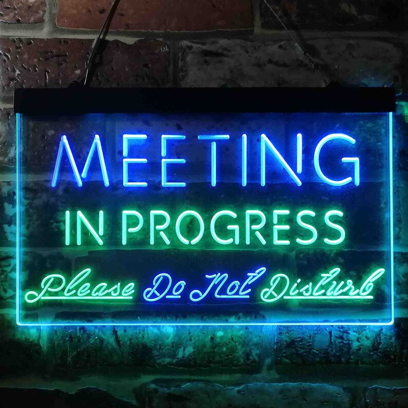 Meeting in Progress DND Display Dual Color LED Neon Sign - Etsy
