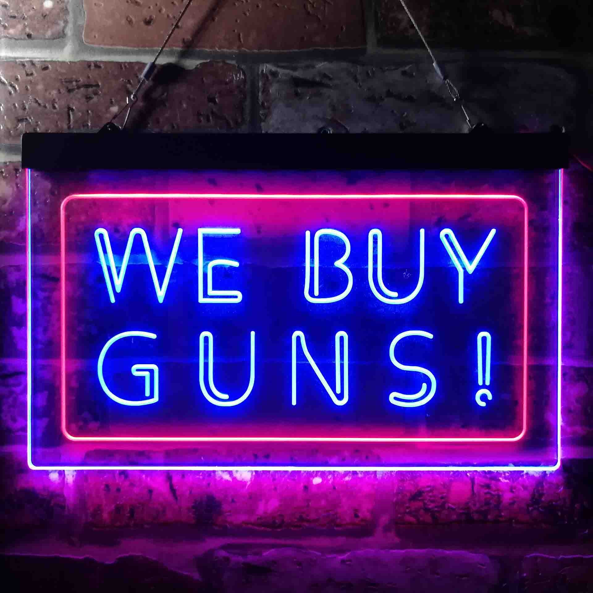 We Buy Gun Shop Display Dual Color LED Neon Sign St6-i1009 | Etsy