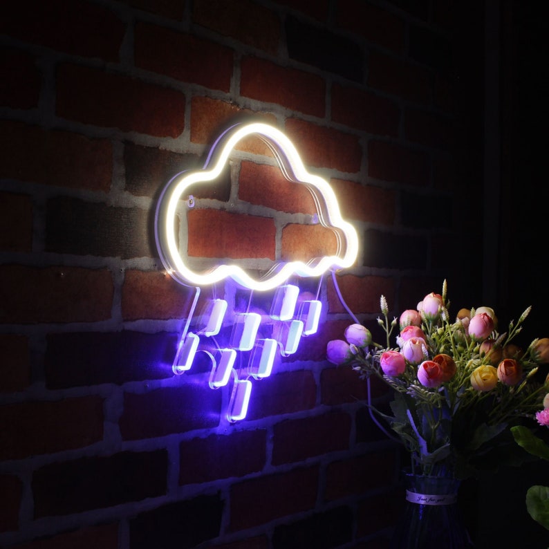 Raining Cloud Decoration Flex Silicone LED Neon Sign - Etsy