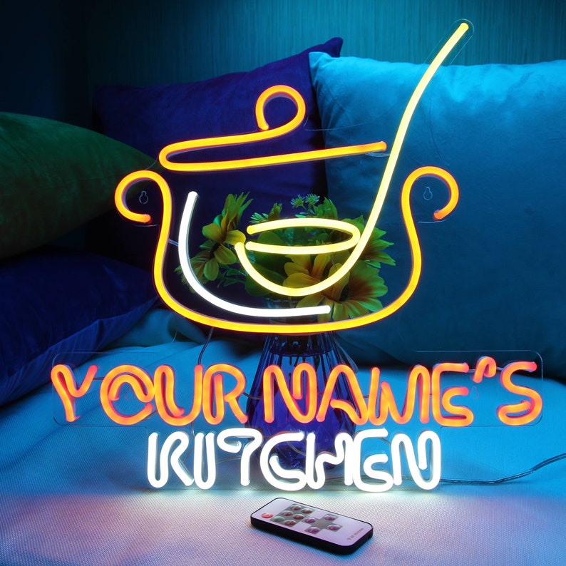 Name Personalized Kitchen Pot Bistro Extra-large Ultra-bright LED Neon ...