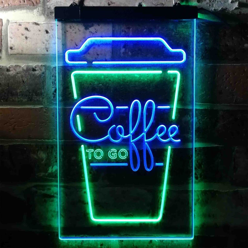 Coffee To Go Shop Display Dual Color LED Neon Sign st6-i3707 | Etsy