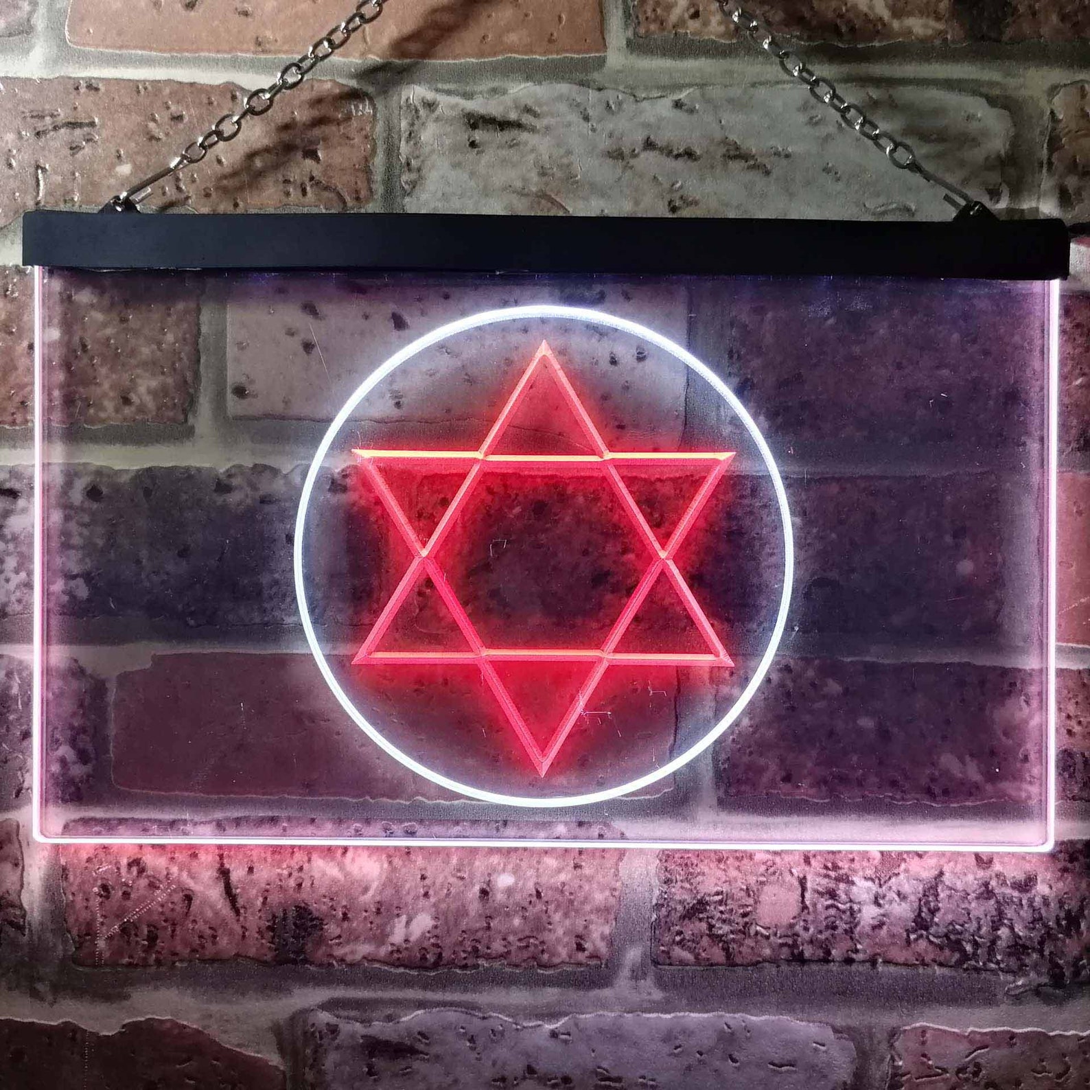 Star of David Bedroom Decoration Dual Color LED Neon Sign | Etsy