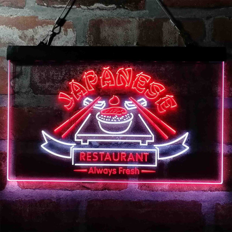 Fresh Japanese Restaurant Food Dual Color LED Neon Sign - Etsy